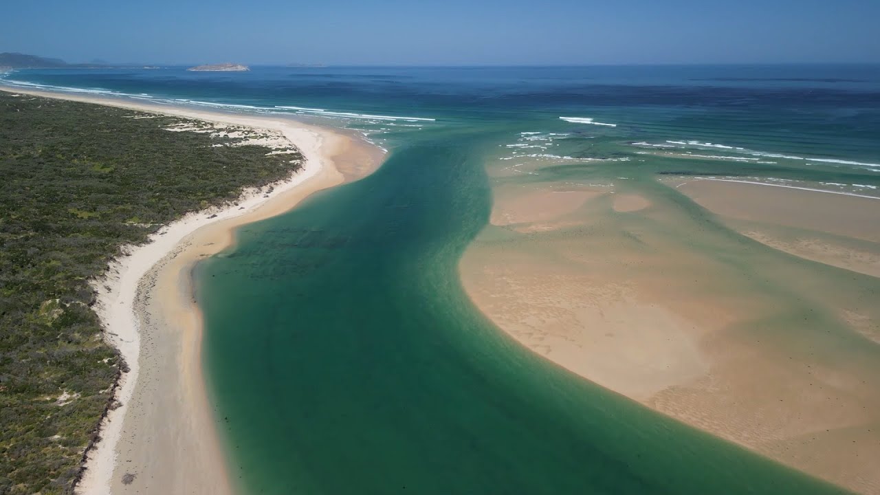 Shallow Inlet bar crossing Drone footage 09.03.24 Sandy point victoria ...