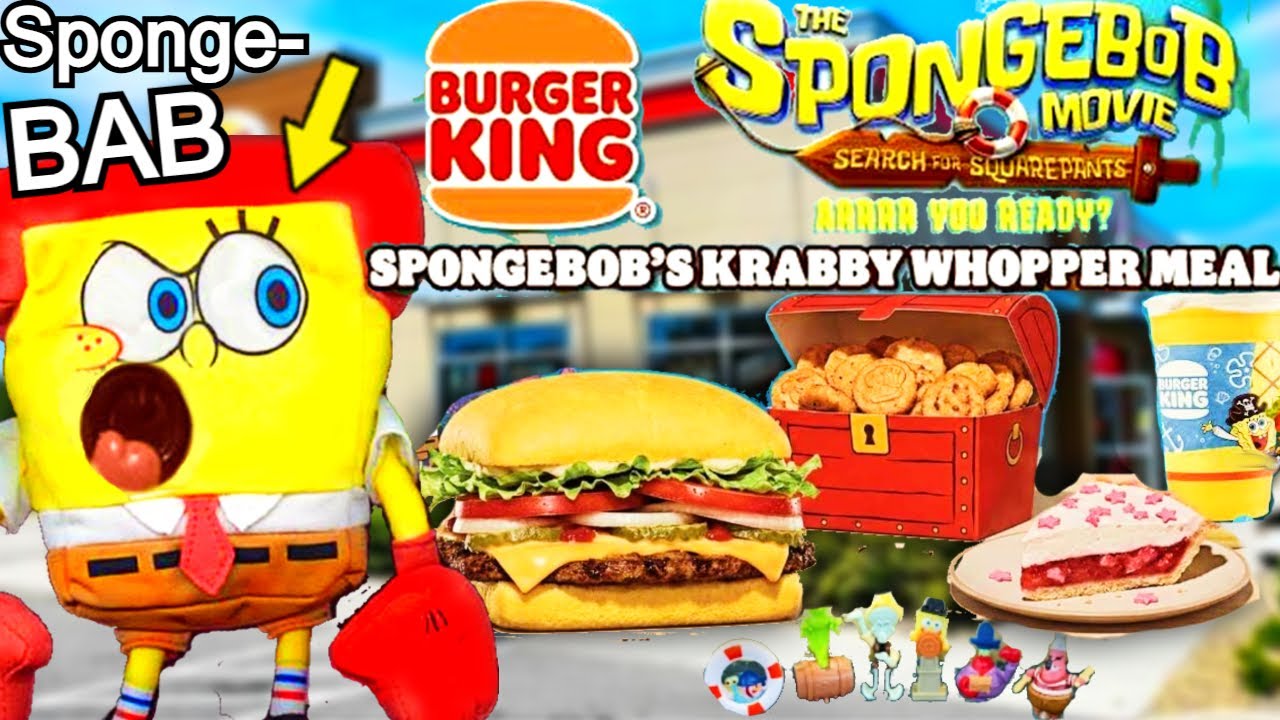SpongeBAB eats the SpongeBob Movie Burger King Meal - SpongeBob Plush ...
