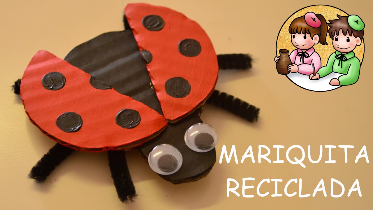 Mariquita con Cartón Reciclado | Actividades Manuales - YouTube