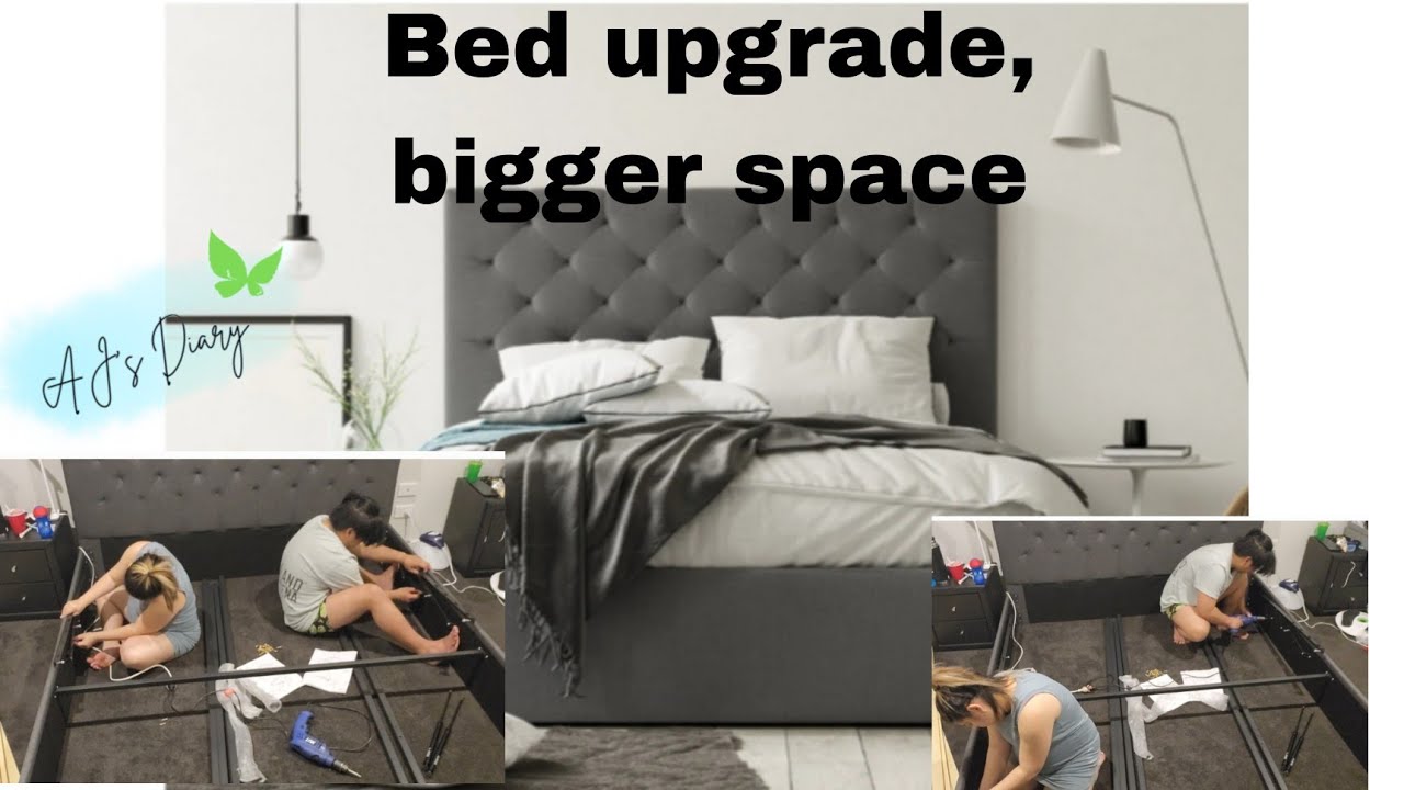 Bed upgrade |AJ's diary |king bed |gas lift bed - YouTube
