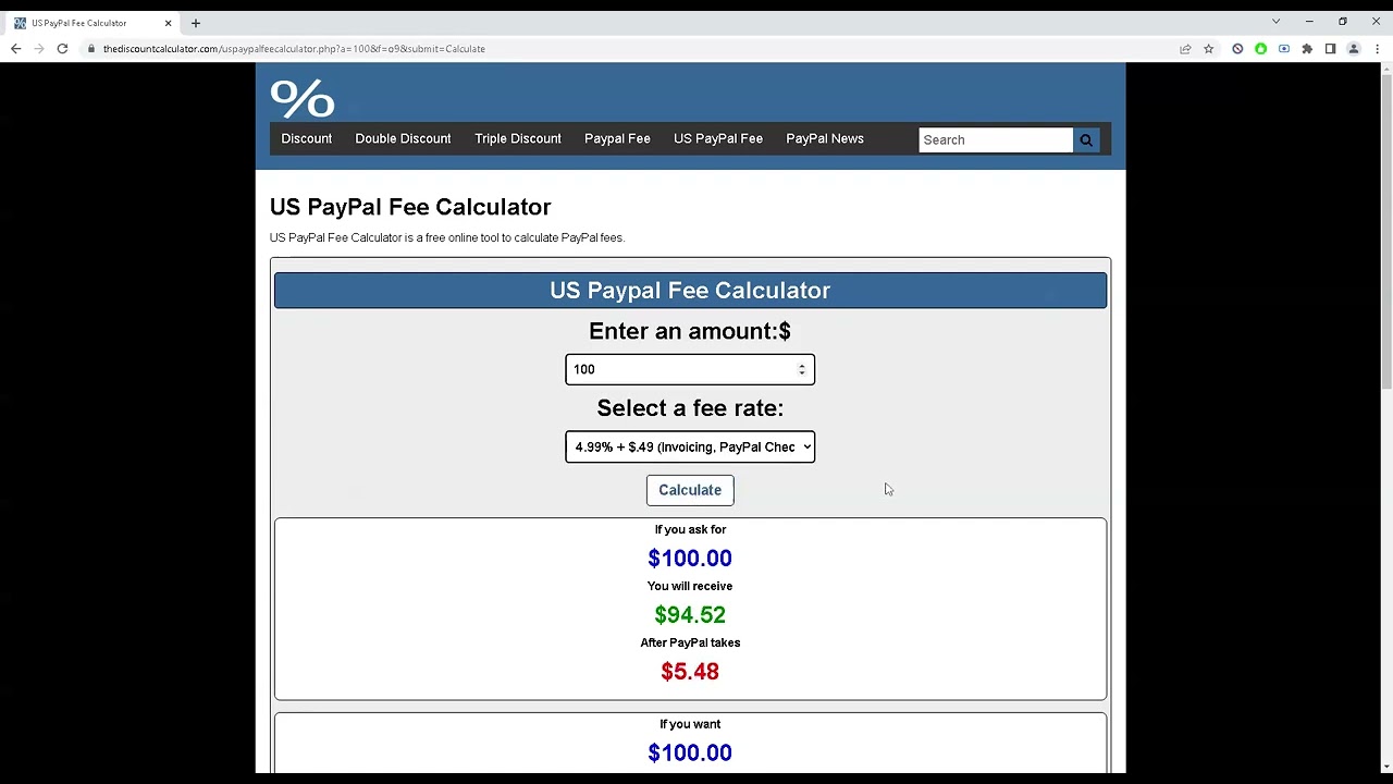 How To Calculate US PayPal Fees YouTube How To Calculate US PayPal Fees YouTube