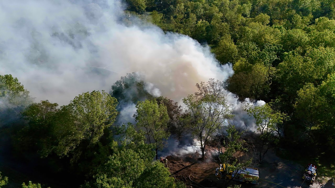 Fire Crews Battle Large Brush Fire, North Whitehall, Pennsylvania - 9.2 ...