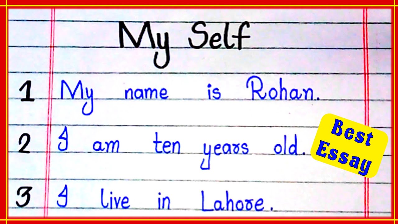 Myself essay in English/10 lines on myself/myself/short essay on myself ...