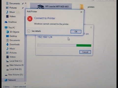 HP laserjet printer | Windows cannot connect to network printer - YouTube