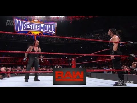 Wwe Raw 20/03/2017 - Roman Reigns Spears The Undertaker