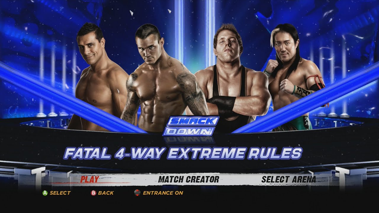 WWE ’12 - FATAL 4-WAY EXTREME RULES MATCH | GAMEPLAY - YouTube