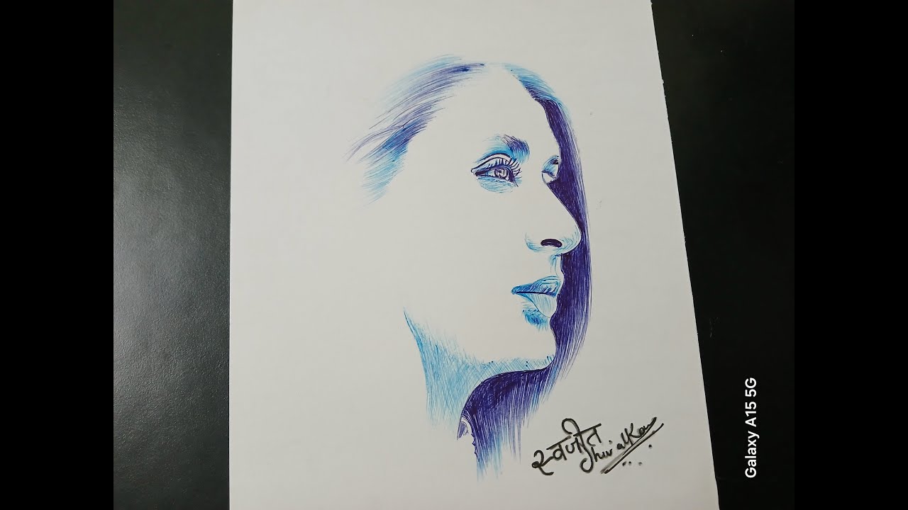 Ballpoint pen Drawing|Bollywood Actress Kareena kapoor ...