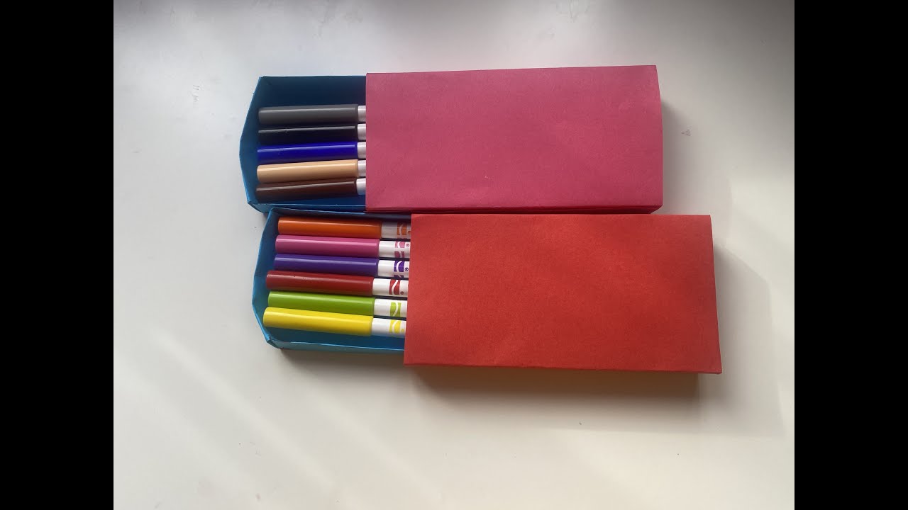 paper pencil case - YouTube