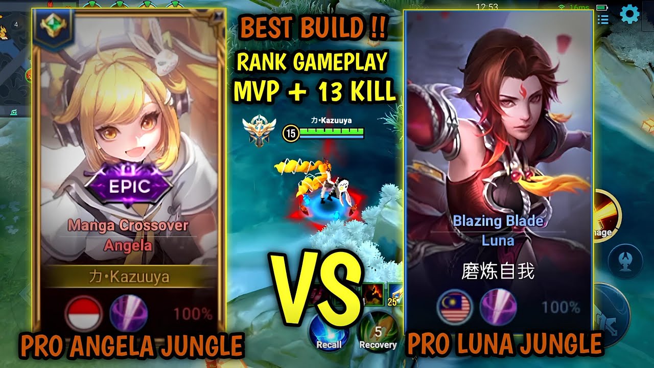 Honor Of Kings Pro Player Angela Vs Pro Player Luna & Jungle Build ...