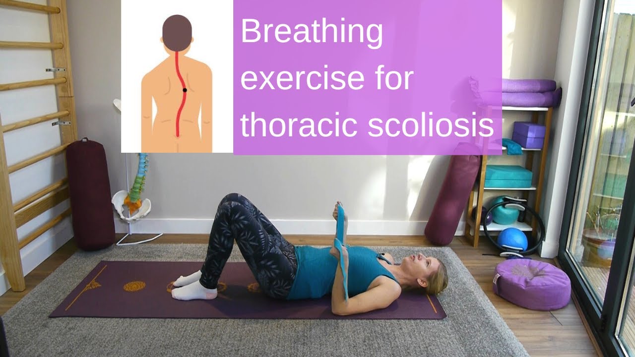Easy breathing excercise for thoracic scoliosis and derotation - YouTube