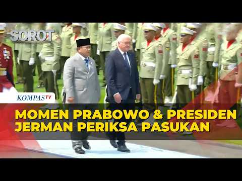 Momen Presiden Prabowo dan Presiden Jerman Steinmeier Periksa Pasukan di Istana