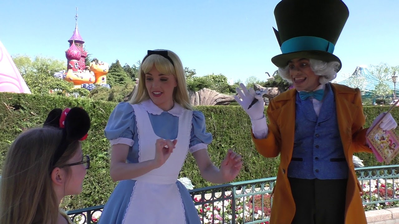 Exploring the Castle and meeting Alice and Mad Hatter at Disneyland ...