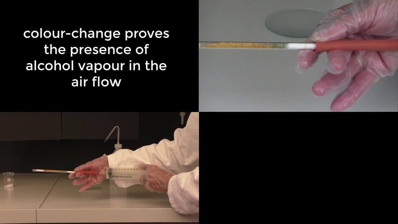 Breathalyzer alcohol test tube - YouTube
