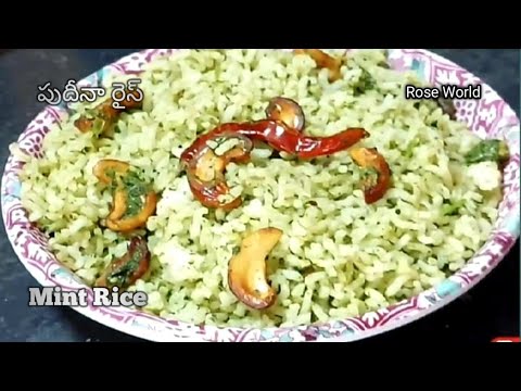 Easy Lunch box Recipe | Mint Rice/Pudina Rice - YouTube
