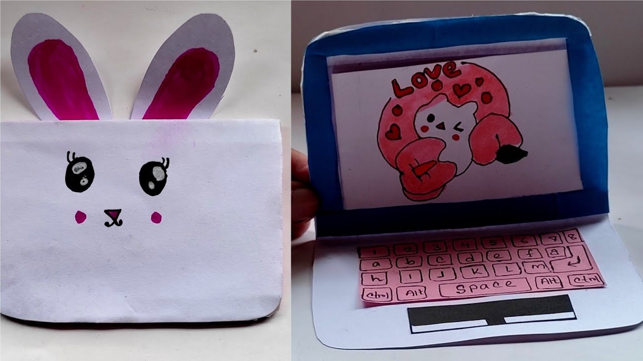 How to make paper laptop/DIY miniature laptop /Origami laptop/Paper ...