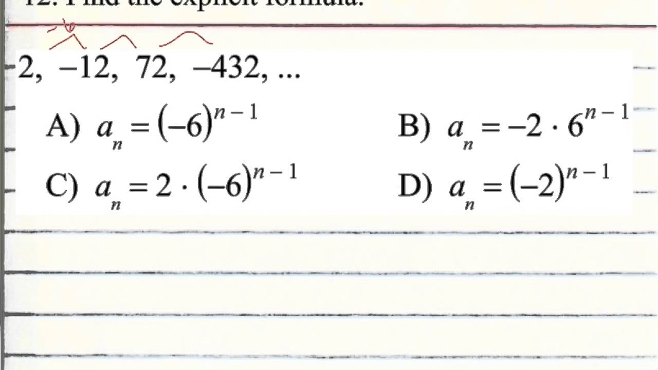 Find the explicit formula geometric ex12 - YouTube
