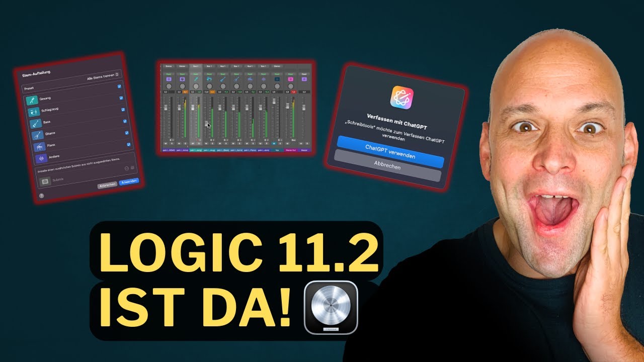 Logic 11.2: Chat GPT, lange Fader, bessere Stem Aufteilung & mehr ...