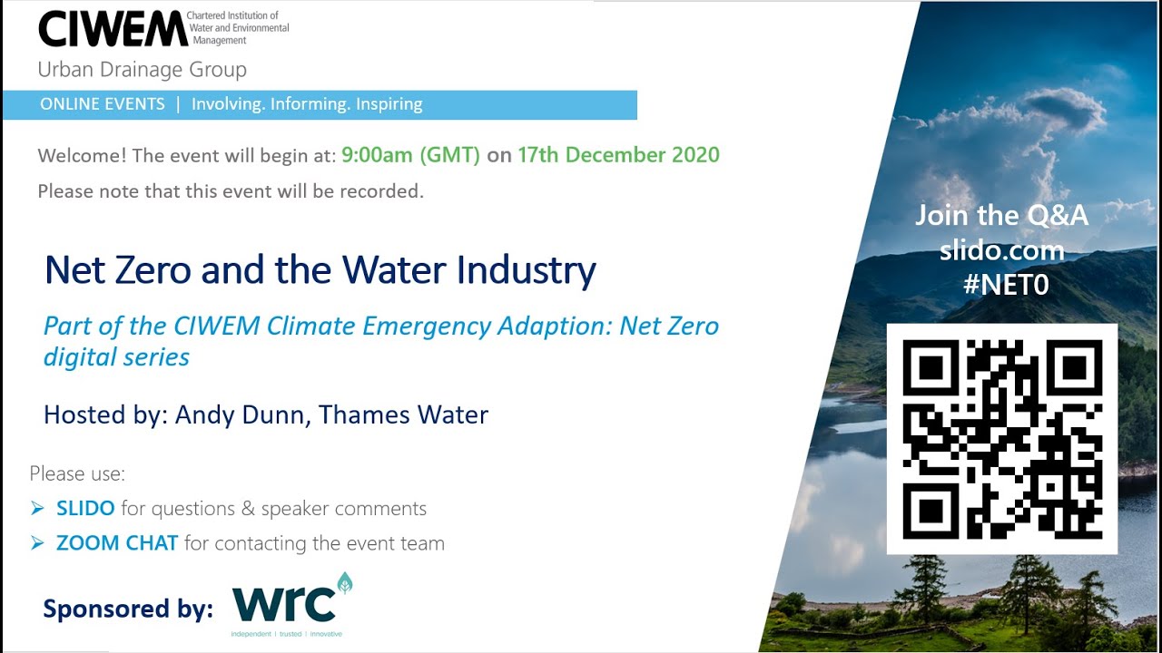 Net Zero and the Water Industry webinar - YouTube