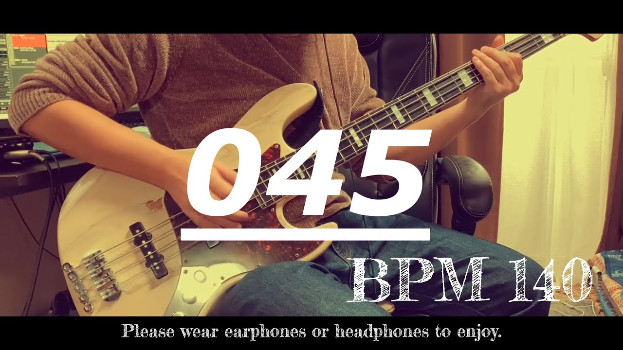 【演奏動画 / 140 BPM】Bass original phrase 045（難易度★★★☆☆ / Slap）【Bacchus WL ...