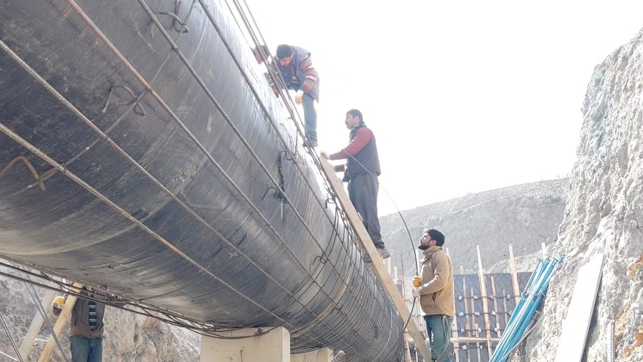 8 men work 239 hours on high pipe - construction - YouTube