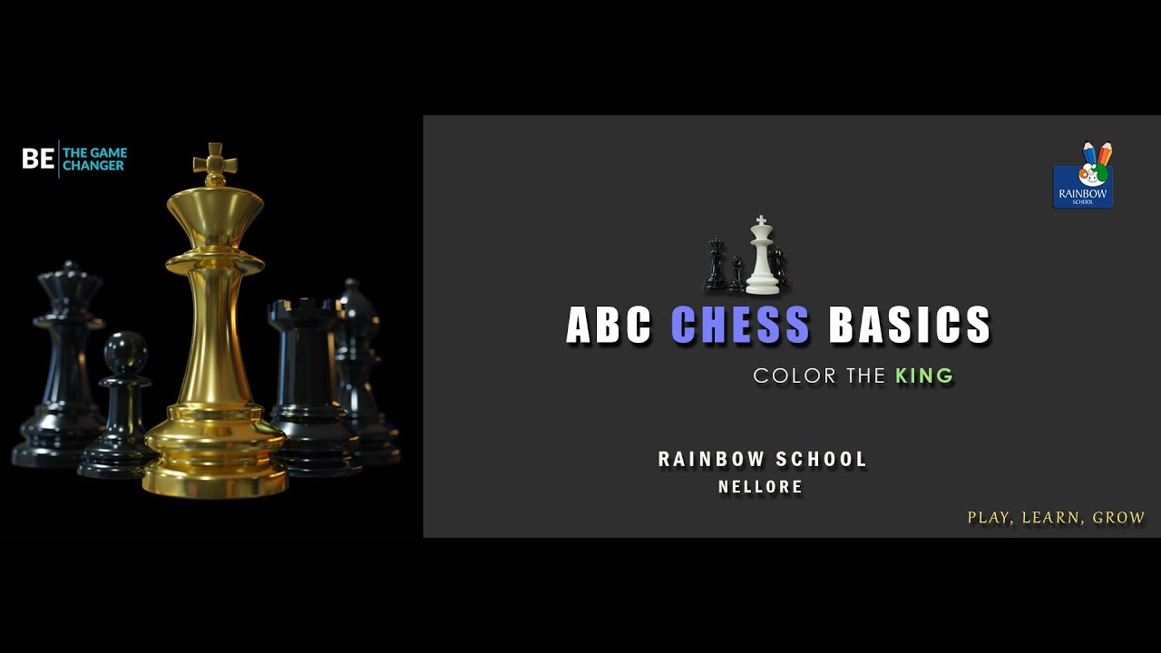 ABC CHESS BASICS || COLOR THE KING ♟🎖 || RAINBOW SCHOOL || NELLORE ...