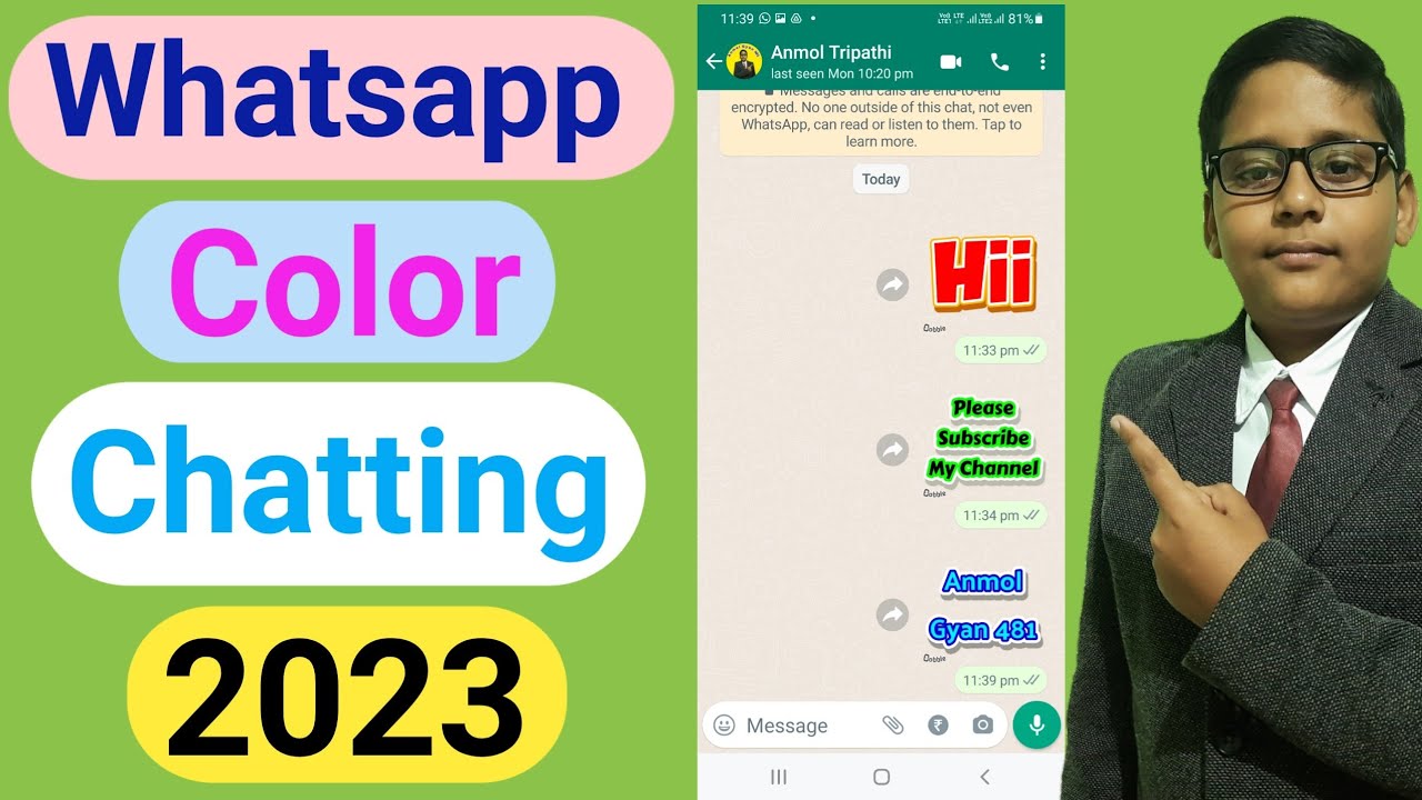 Whatsapp Par Color Text Kaise Likhe | Whatsapp Par Color Chat Kaise ...