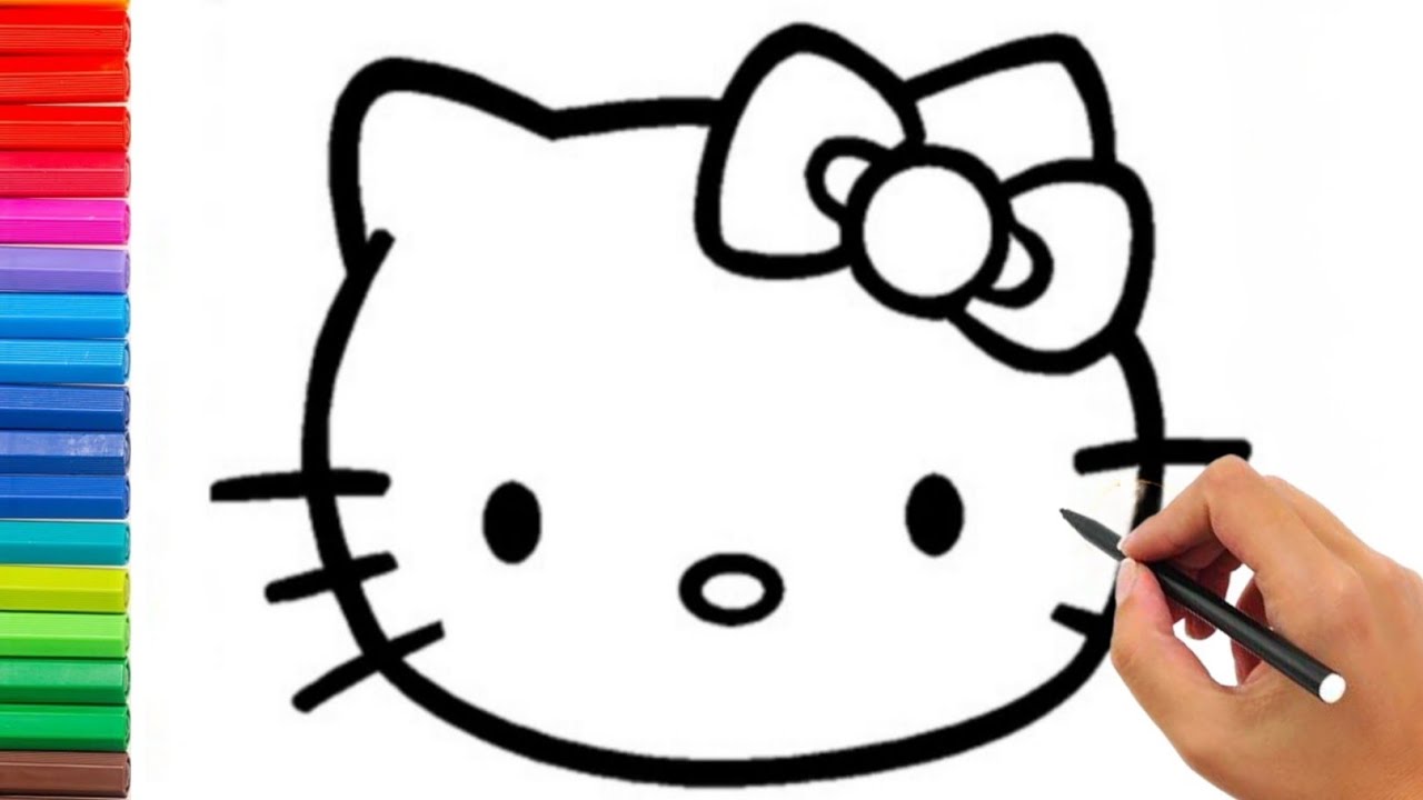 How to draw a hello kitty with heart step by step || hello kitty ...