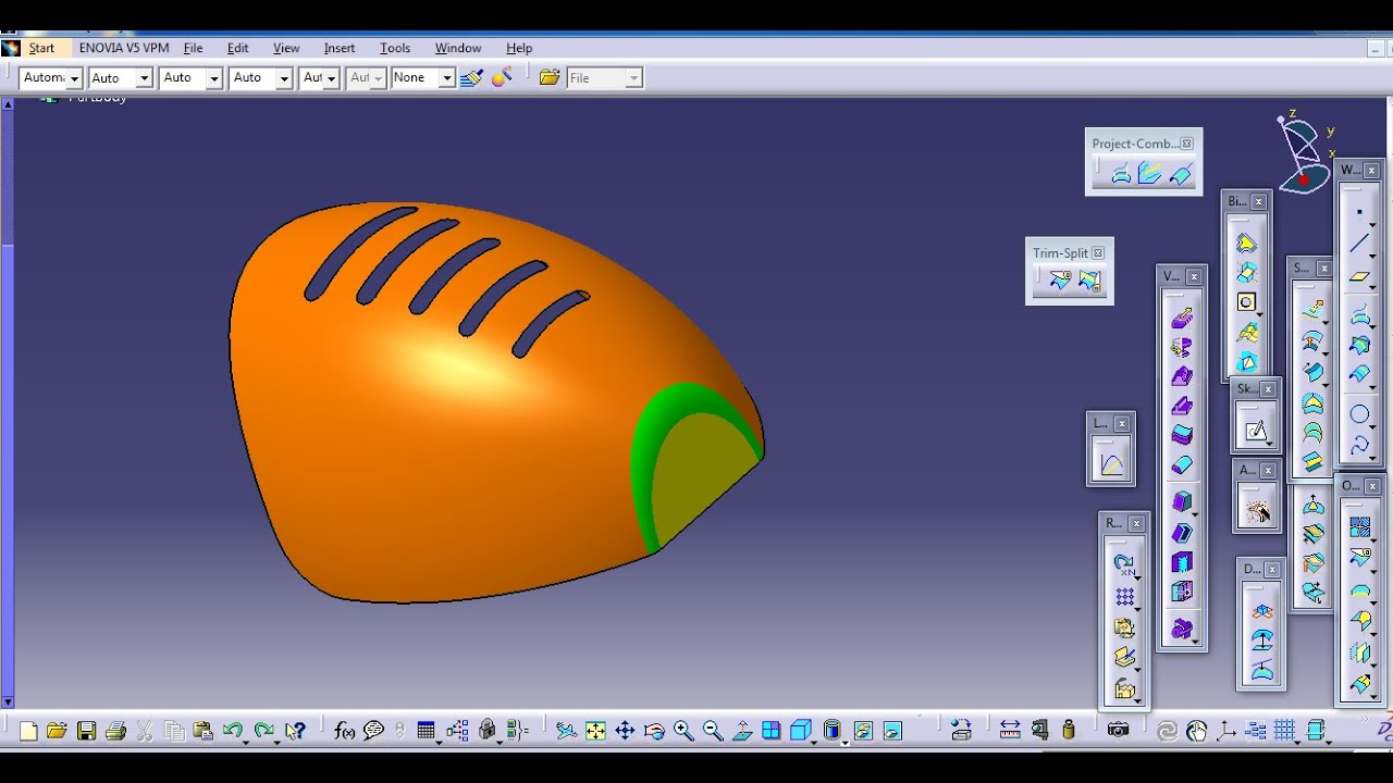 DESIGN ON SURFACE DESIGN OF A PART IN CATIA V5 - YouTube
