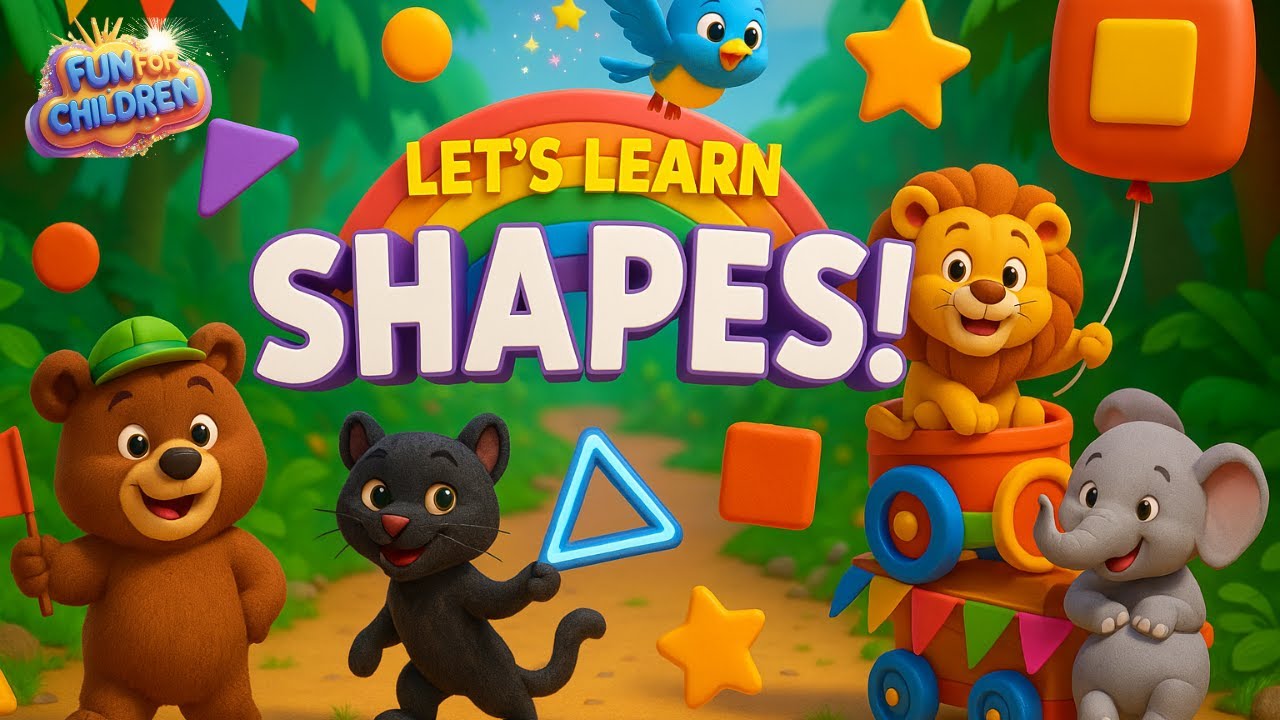 Let’s Learn Shapes with a Super Fun Animal Parade! | Kids Songs ...