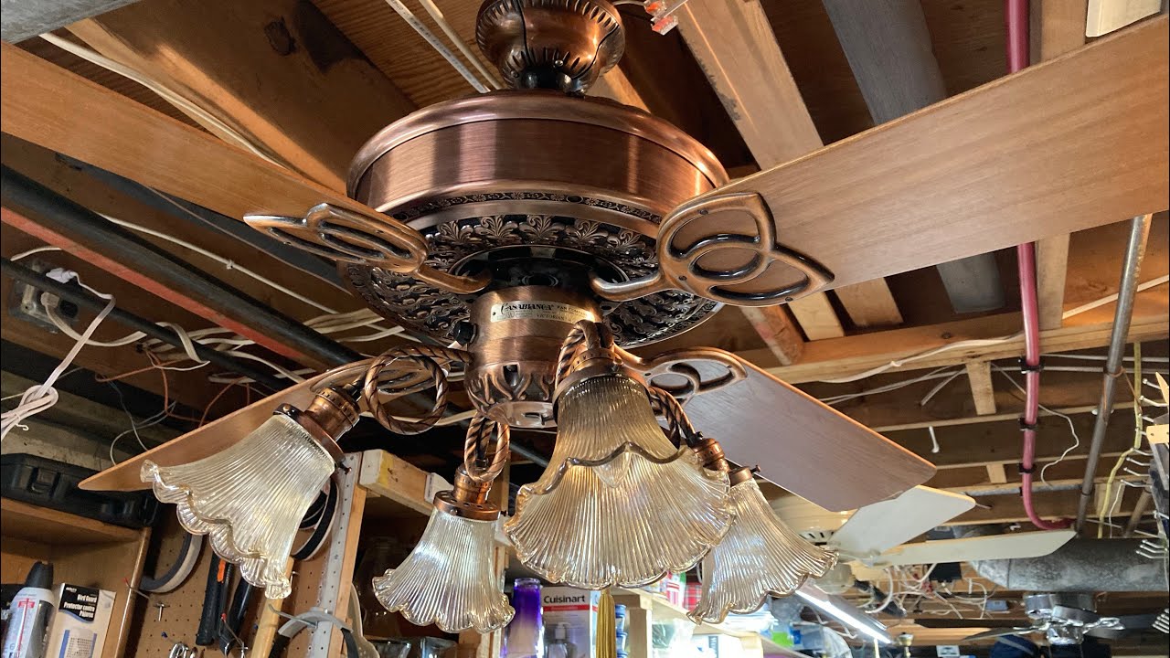 Antique Copper Casablanca Victorian ceiling fan - YouTube