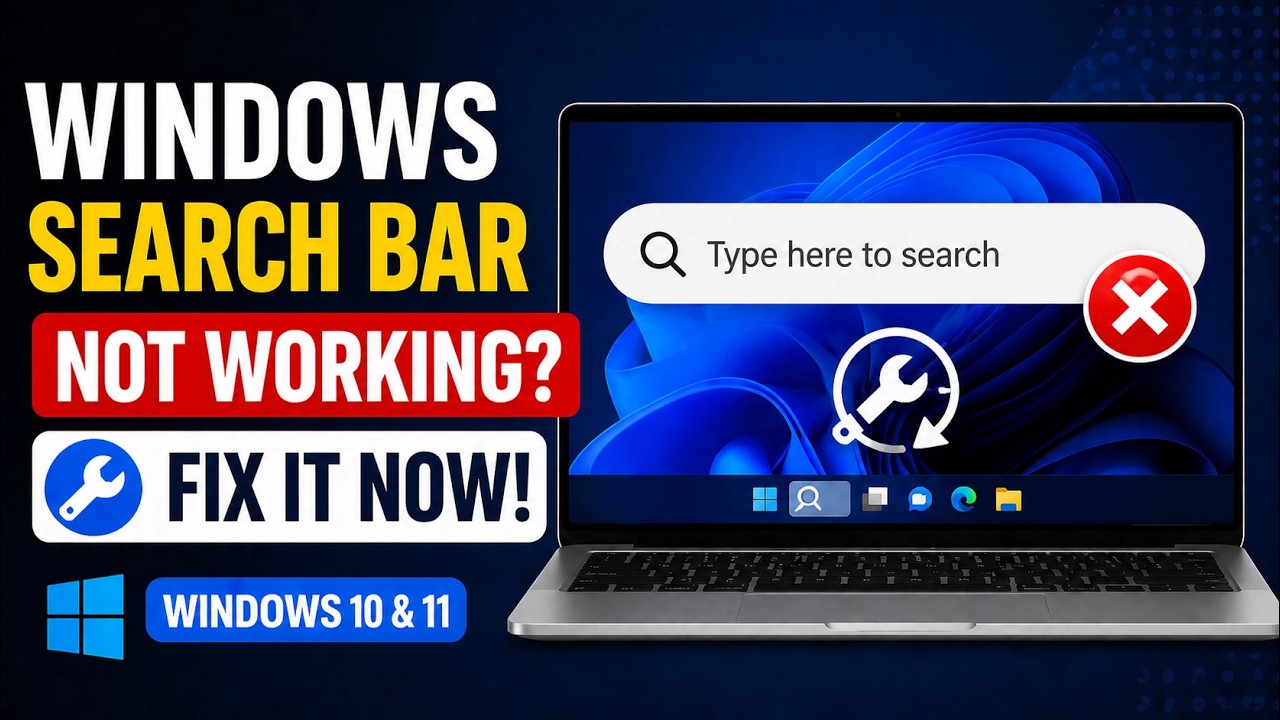 Windows Search Bar Not Working? Fix it Now! (Windows 10 & 11) - YouTube