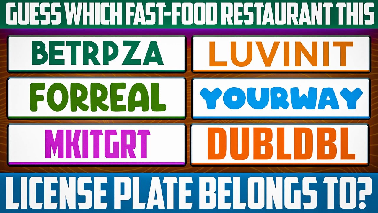 Decode These License Plates and Identify Fast Food Restaurants - YouTube