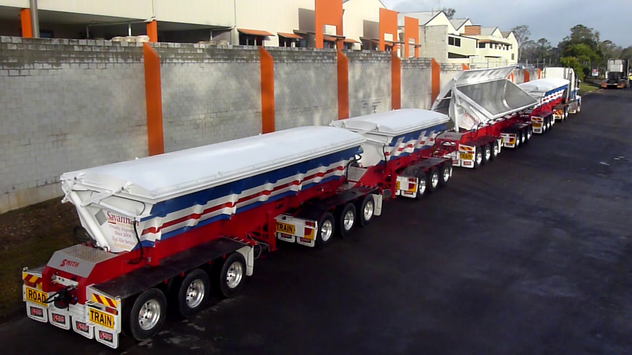 Smith Side Tip Road Train Combination - YouTube