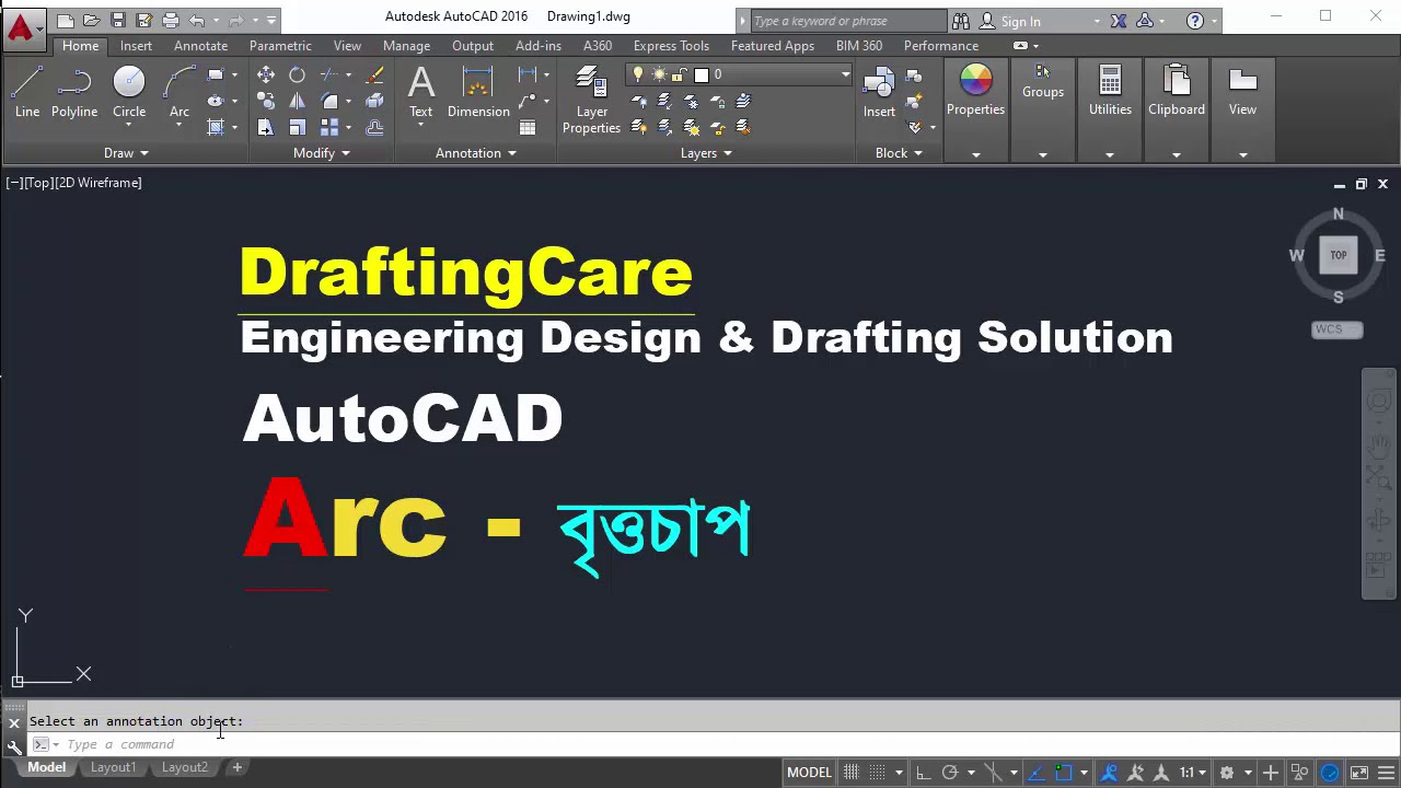 AutoCAD Arc Tutorial Class-2 - YouTube