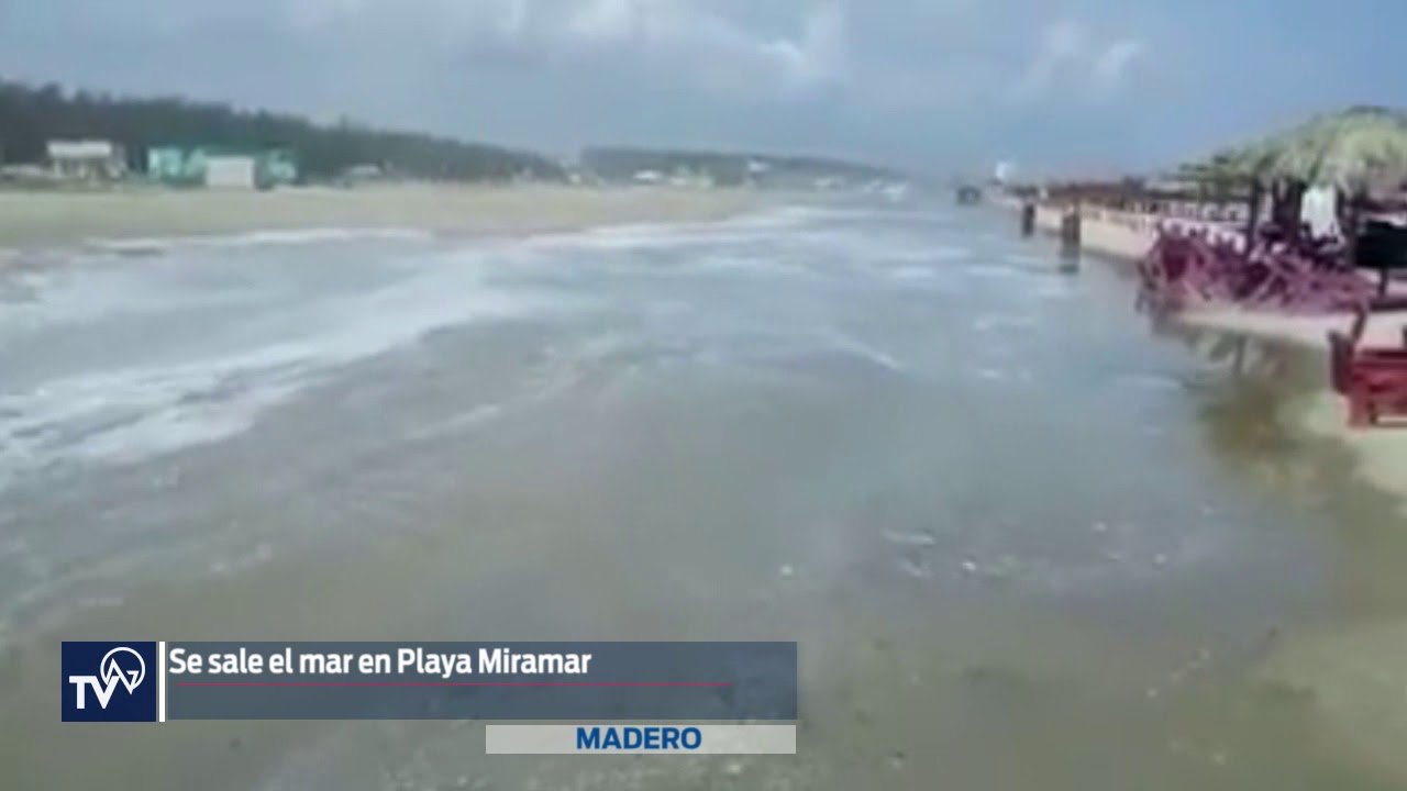 Se sale el mar en Playa Miramar - YouTube