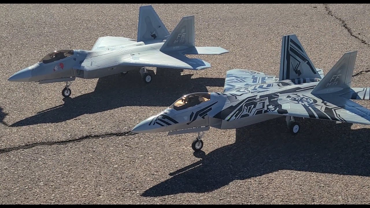 Freewing F-22 Raptor 90mm tandem flight - YouTube