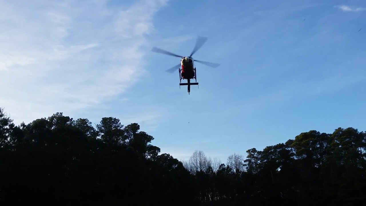 WakeMed helicopter taking off from Athens Drive Magnet HS 12/15/2016 ...