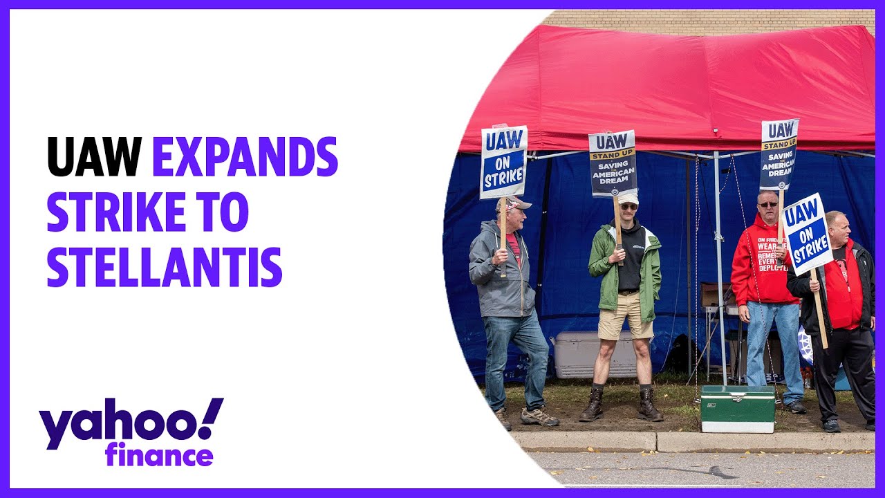 UAW expands strike to 6,800 Stellantis workers in Michigan - YouTube