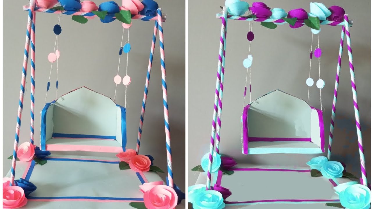How to make a paper swing | DIY miniature paper swing at home | Art ...