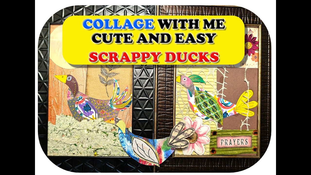 🐦 COLLAGE 🐦 Fodder Scrappy Paper Duck Collage - YouTube