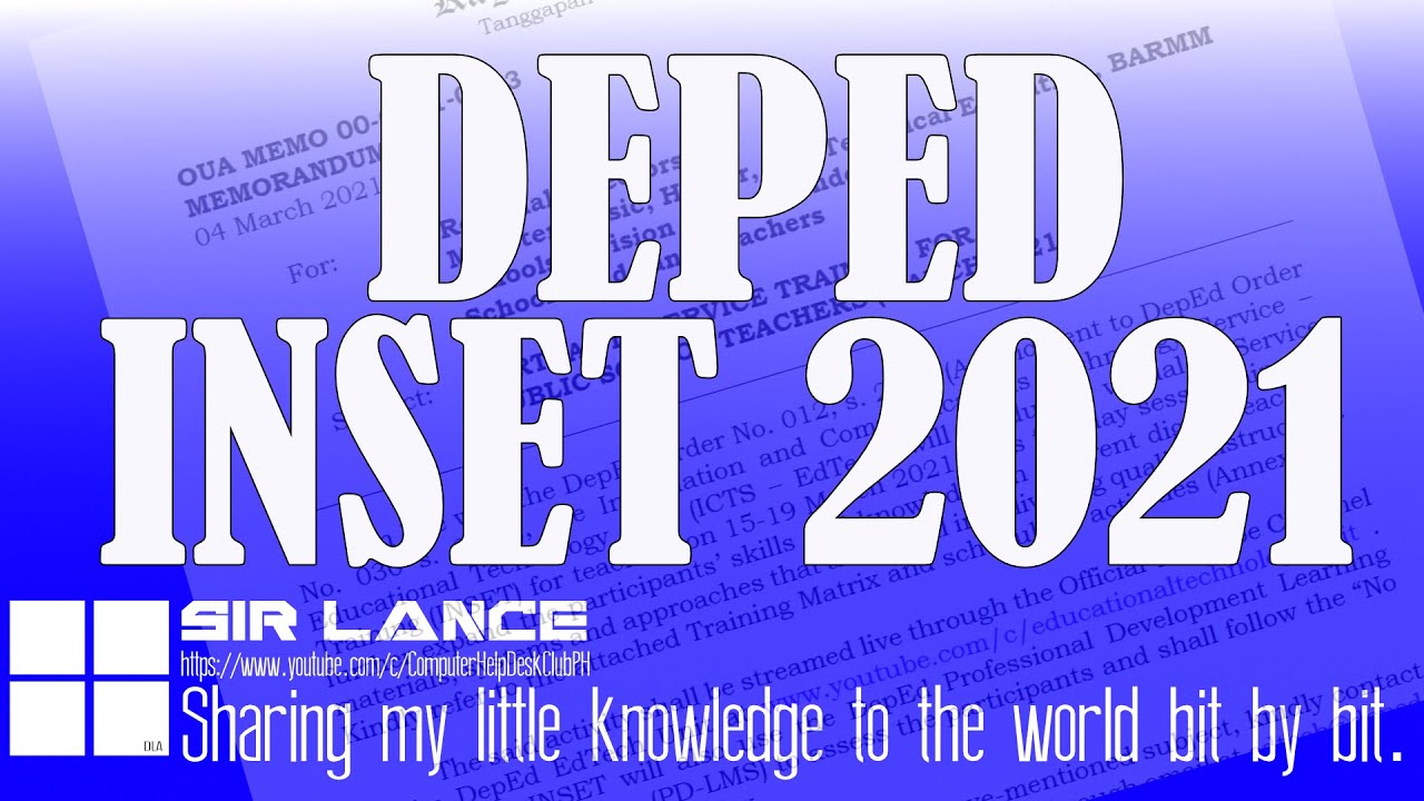 DepEd Inset 2021 Facts and Figures - YouTube