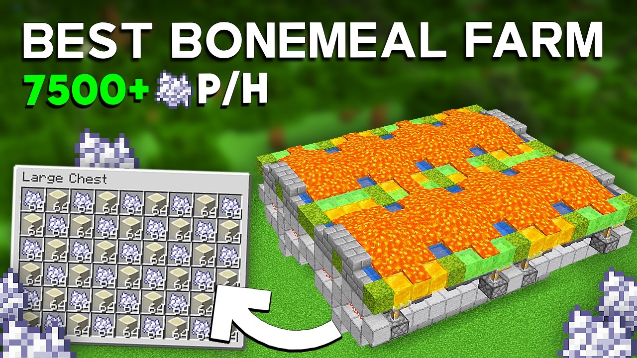 Minecraft BEST Bonemeal Farm | Bone meal Farm Tutorial - 7500+ Per Hour ...