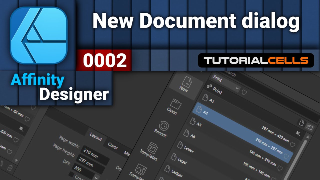0002. New Document dialog & Document settings in Affinity designer - YouTube