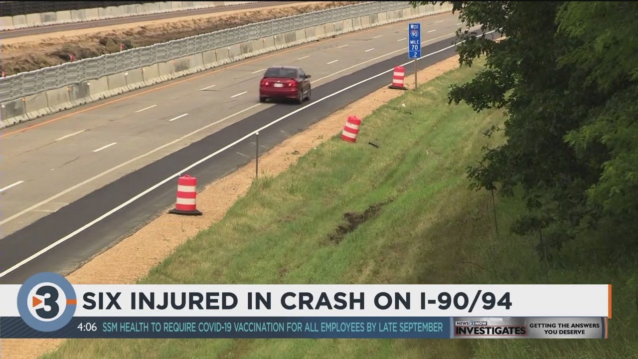 6 injured in crash on I-90/94 near Mauston - YouTube