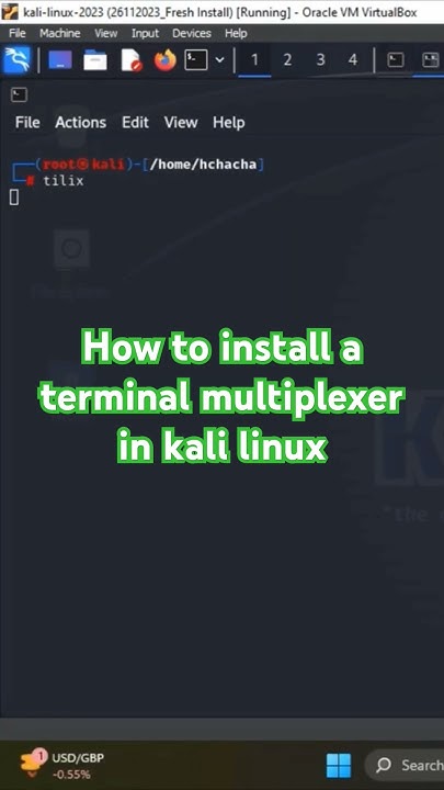 How to install a terminal multiplexer in kali linux #linux #tutorial #hacker #hacks # ...