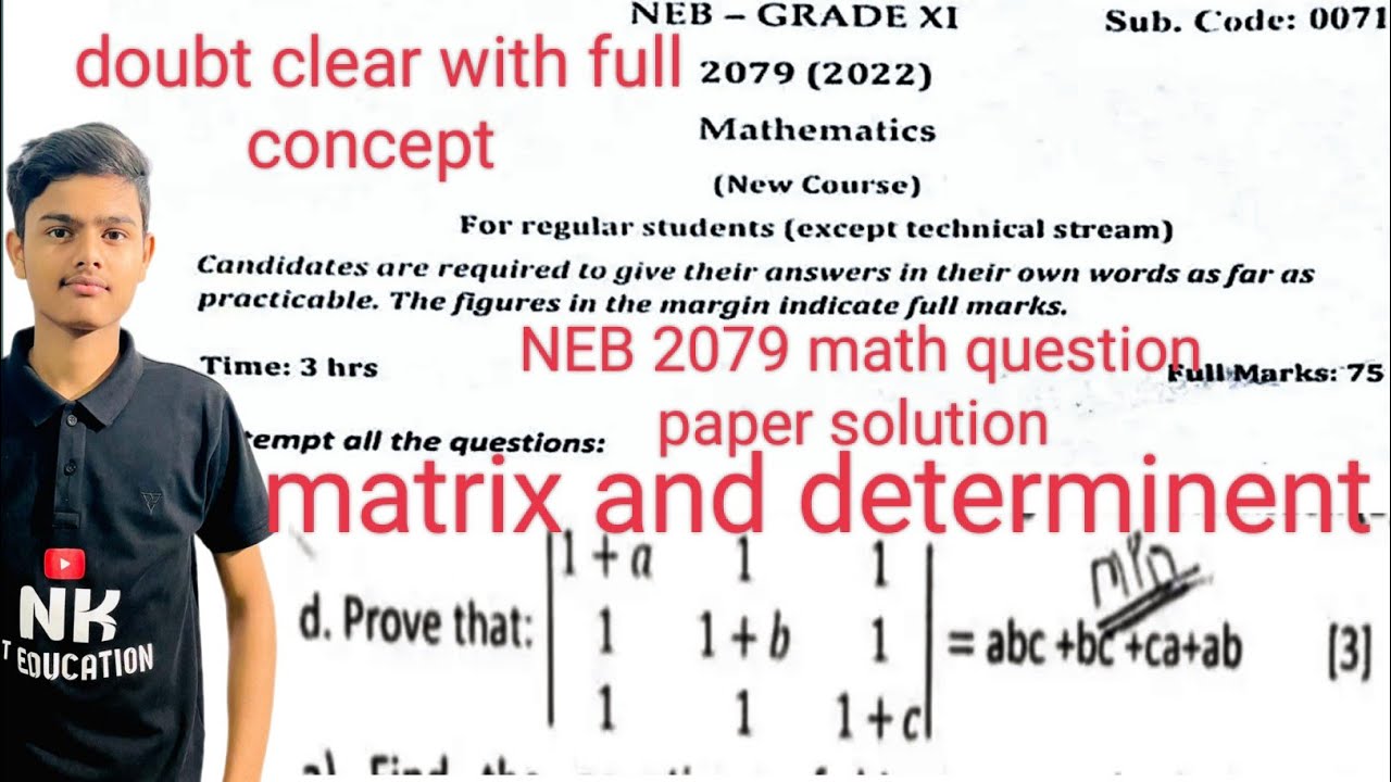 Matrix And Determinants Class 11 Neb Imp Questions Math Class 11 matrix-and-determinants-class-11-neb-imp-questions-math-class-11