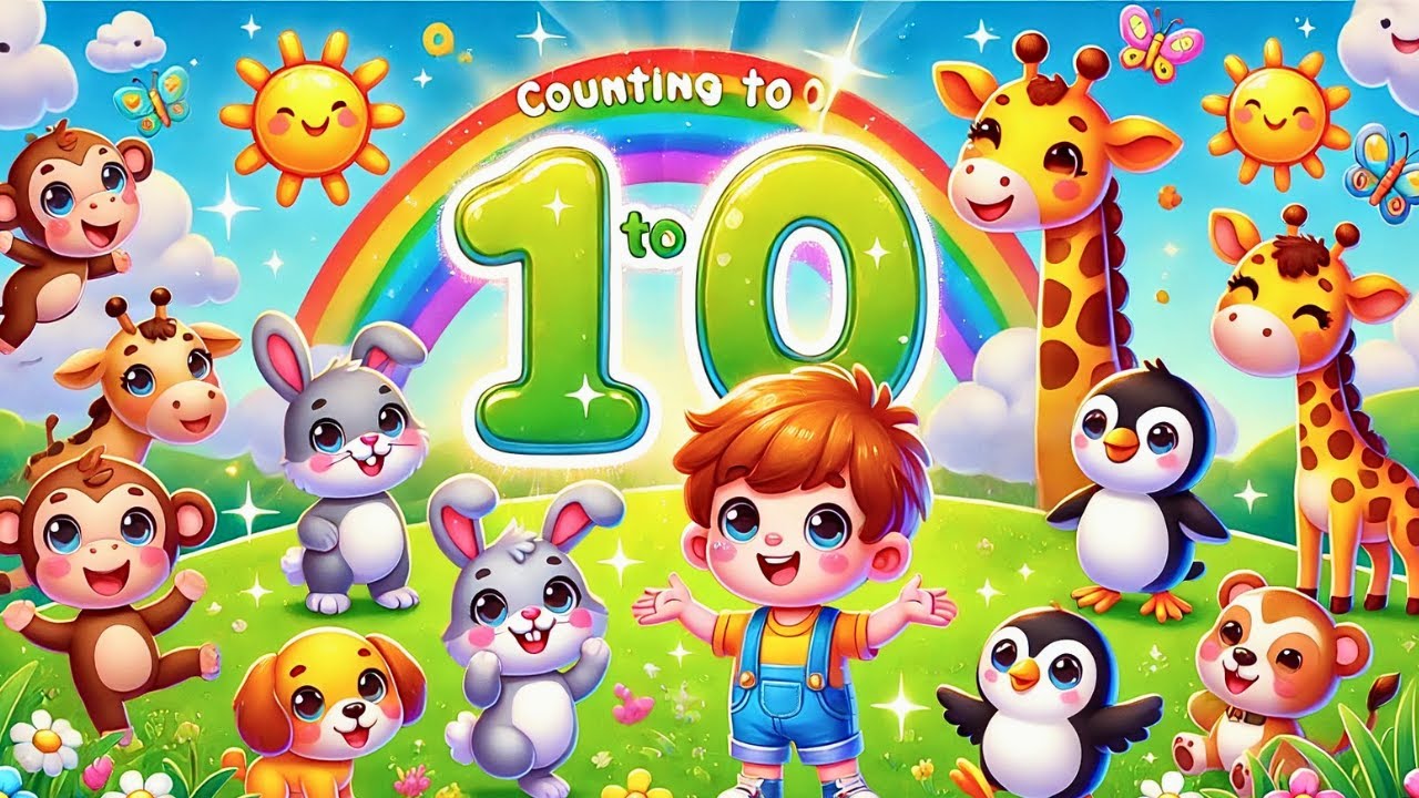 COUNTING TO 10 WITH CUTE ANIMALS! 🐵🐰🦒 - YouTube