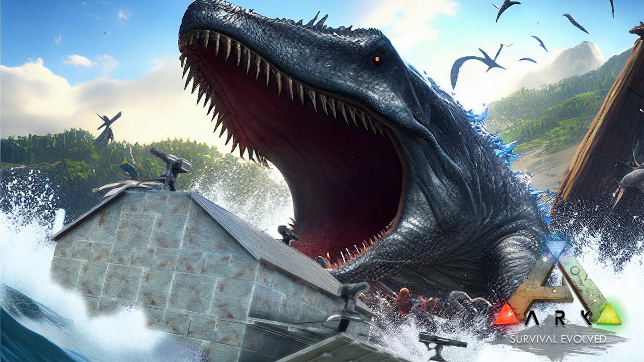 LIVING THE WAY OF WATER RAIDING RAFTS WITH MY BASILOSAURUS IN ARK - YouTube