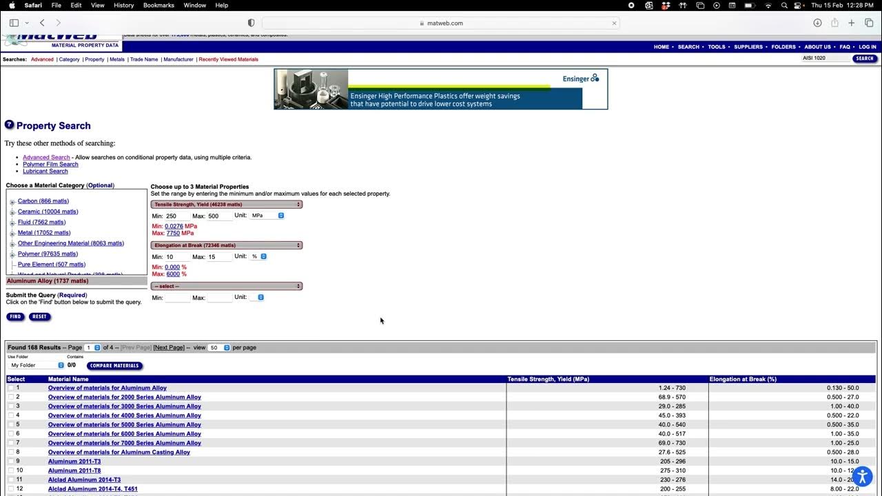 Introduction to Using MatWeb - YouTube