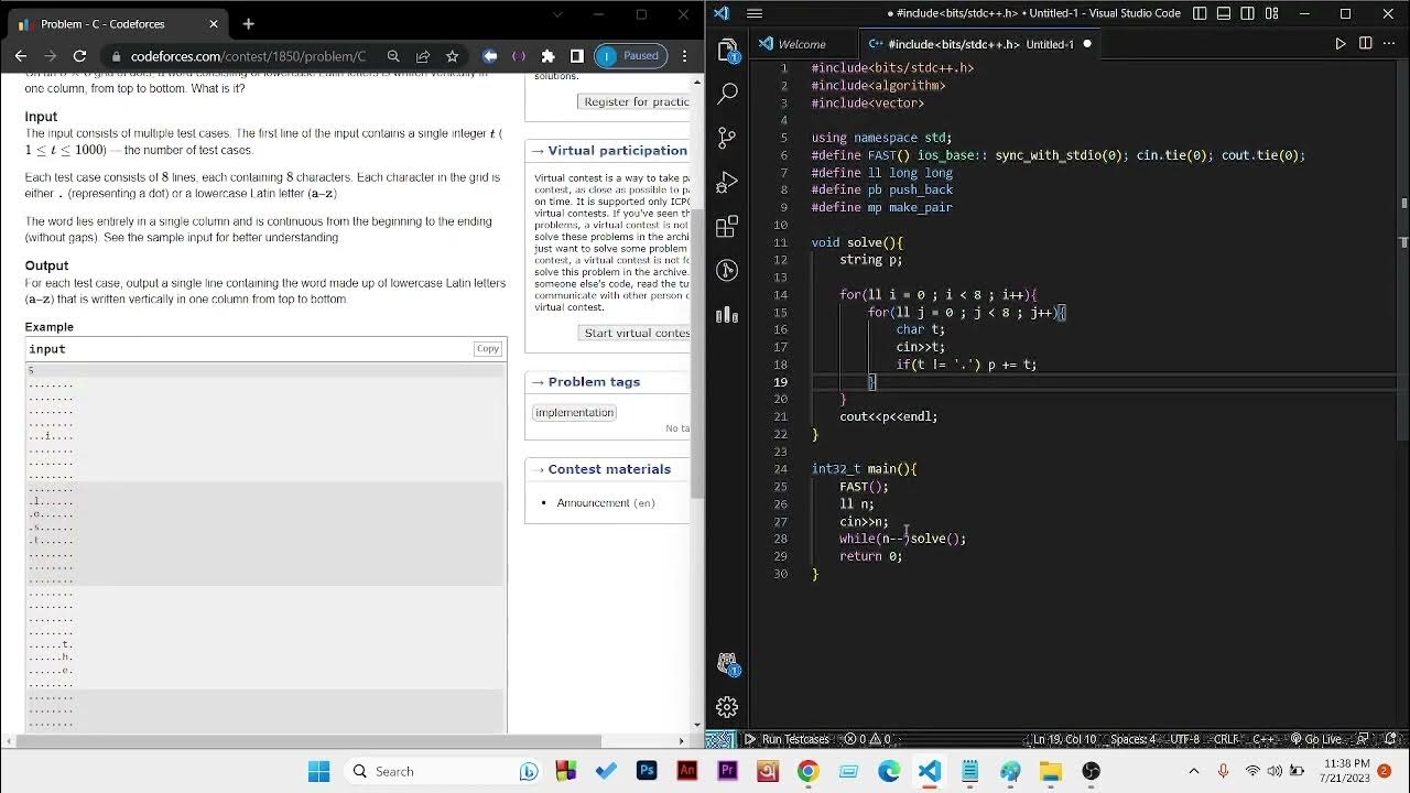 C.Word on the Paper || Codeforces Round 886 (Div 4) || Bangla solution - YouTube